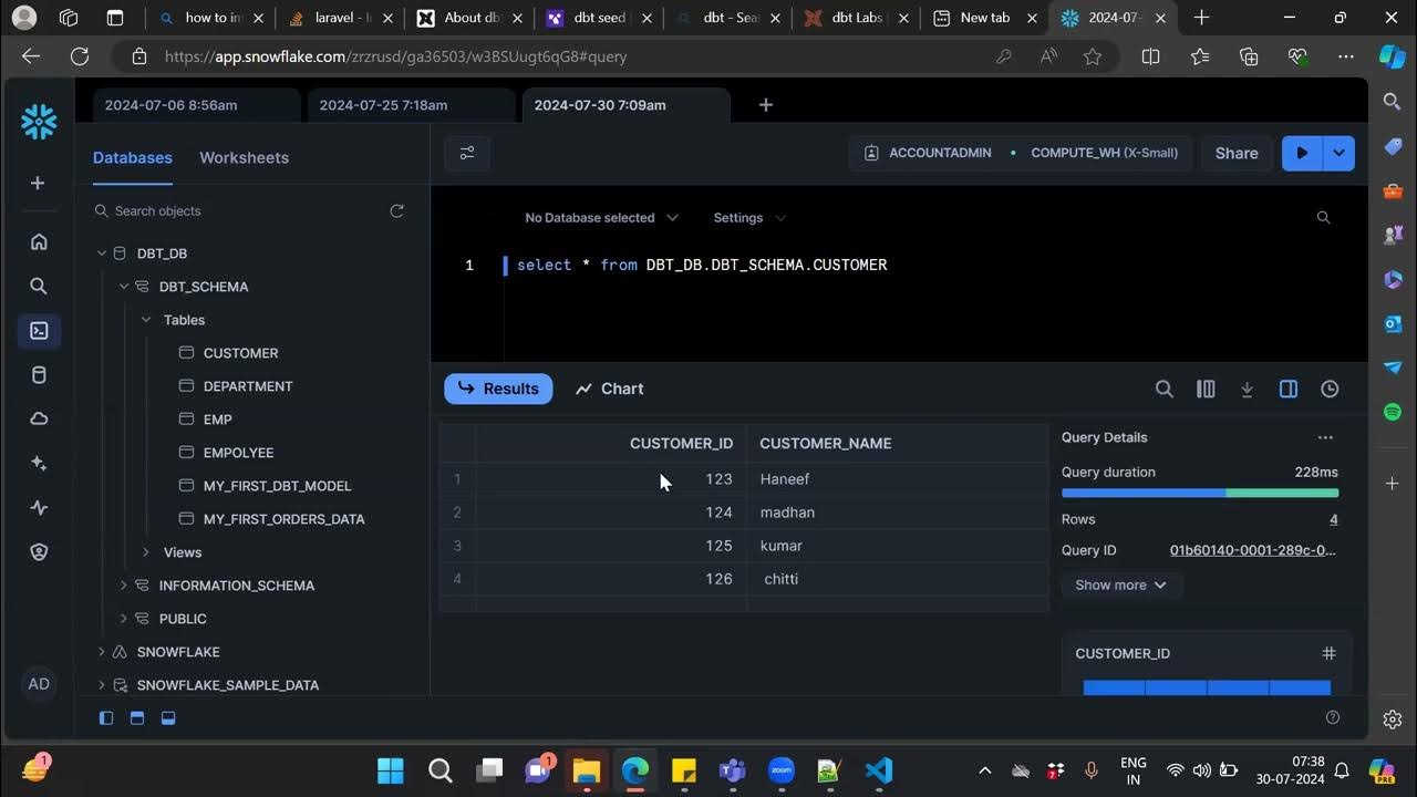 DBT- Load CSV file into table using seeds 7.1 - YouTube