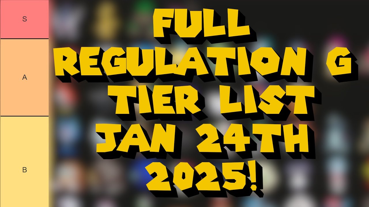 Reg G Tier List Update January 24th 2025! - YouTube