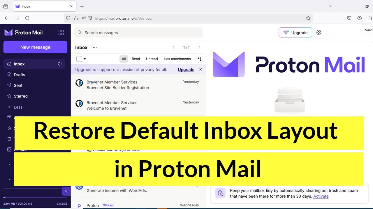 How to Restore Default Inbox Layout in Proton Mail? - YouTube