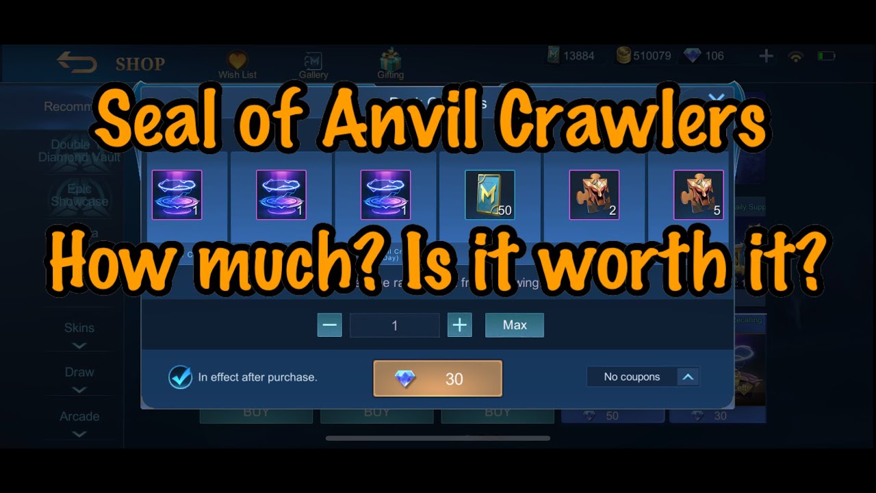 How much is the Seal of Anvil Crawlers? Epic Recall effect - YouTube