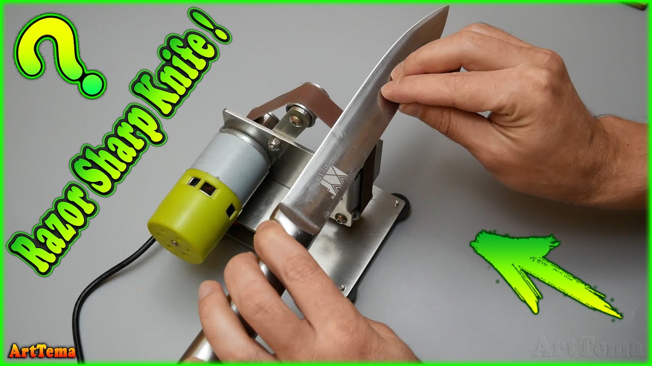 Razor Sharp Knife Sharpening Method in 2 Minutes a mini grinder from ...