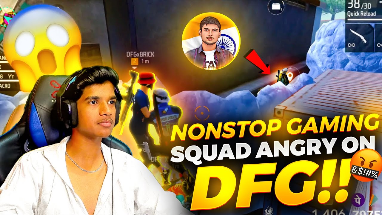 😨Non Stop Gaming🔥Squad Angry🤬 On My Squad Gameplay 😨| Dhanush FF Gamer ...