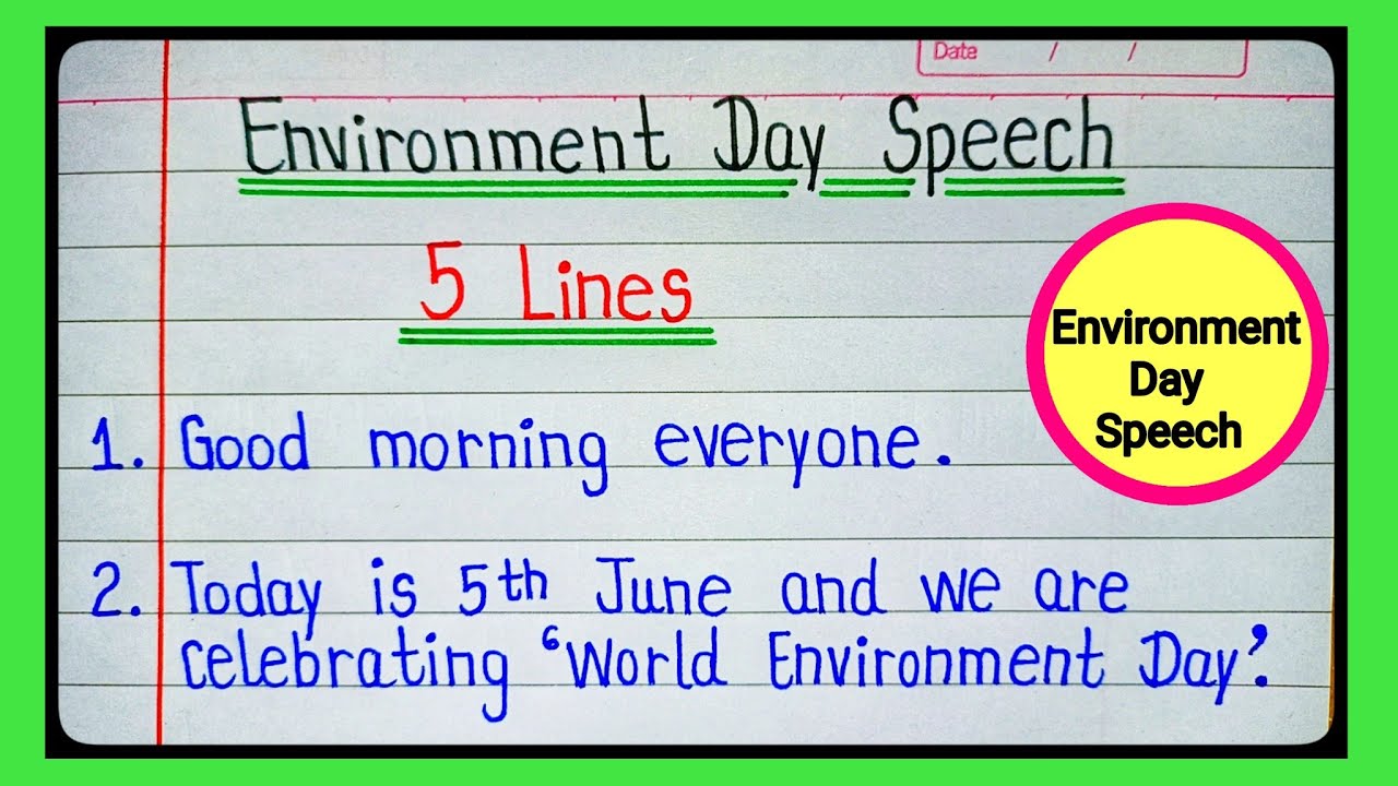 5 Lines Speech On World Environment Day 2025 || Environment Day Speech ...