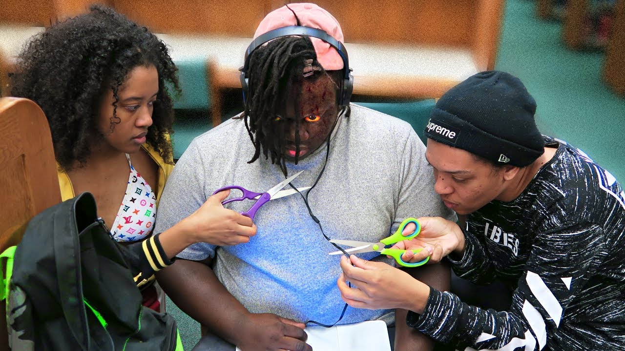 Cutting Peoples Earphones, Then Giving Them Airpods - YouTube
