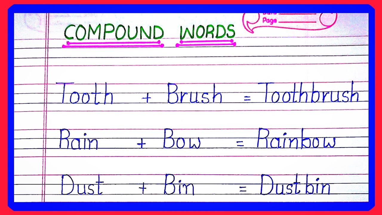 10 Compound Words//compound words in English//Learn and write compound ...