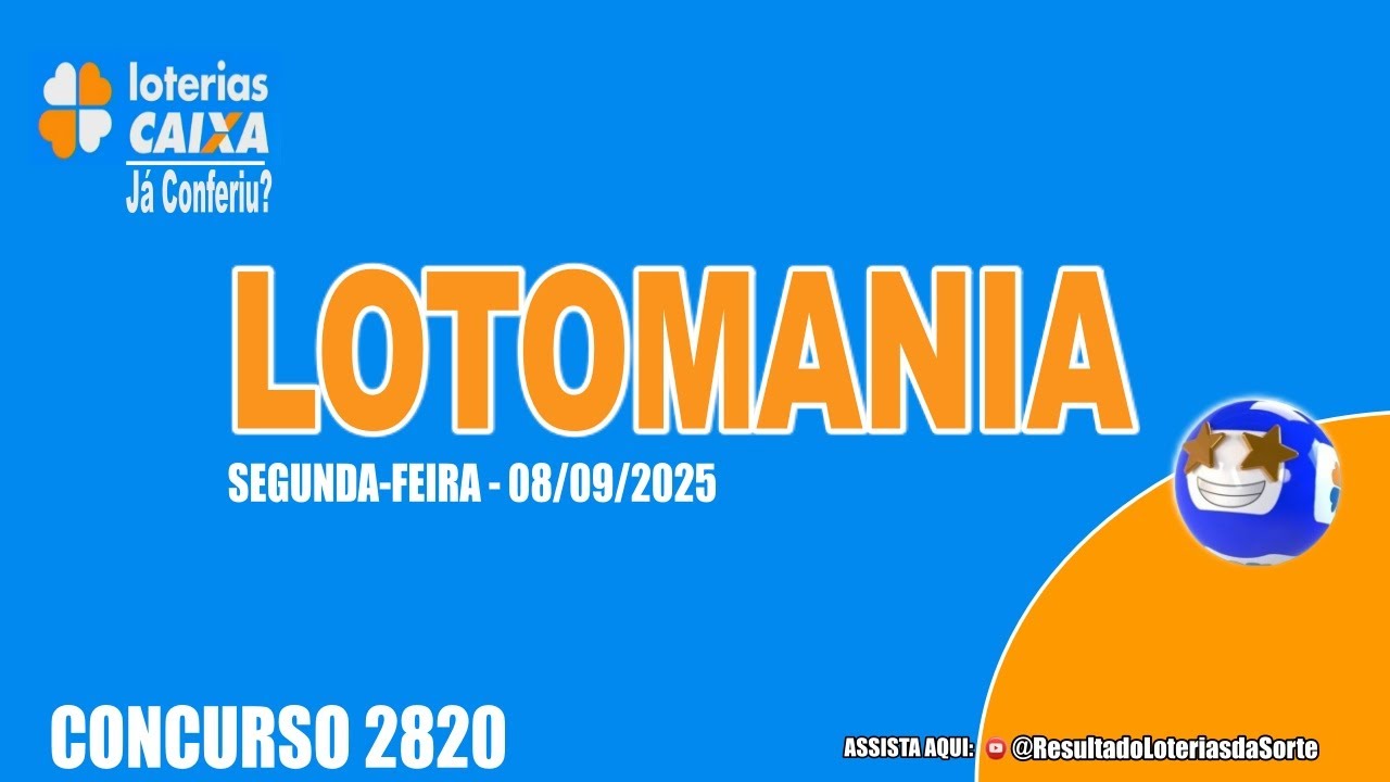 👉 Resultado do sorteio da Lotomania - Concurso nº 2820 - Hoje 08 de ...