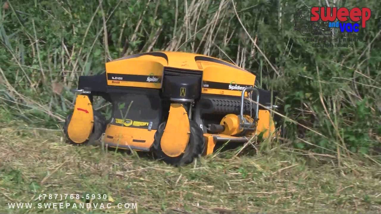 Spider RC Mower by Sweep and Vac - YouTube