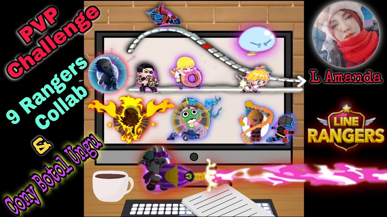 PVP Challenge !!! 9 Ranger Collab + Cony Botol Ungu !!! -Line Rangers ...