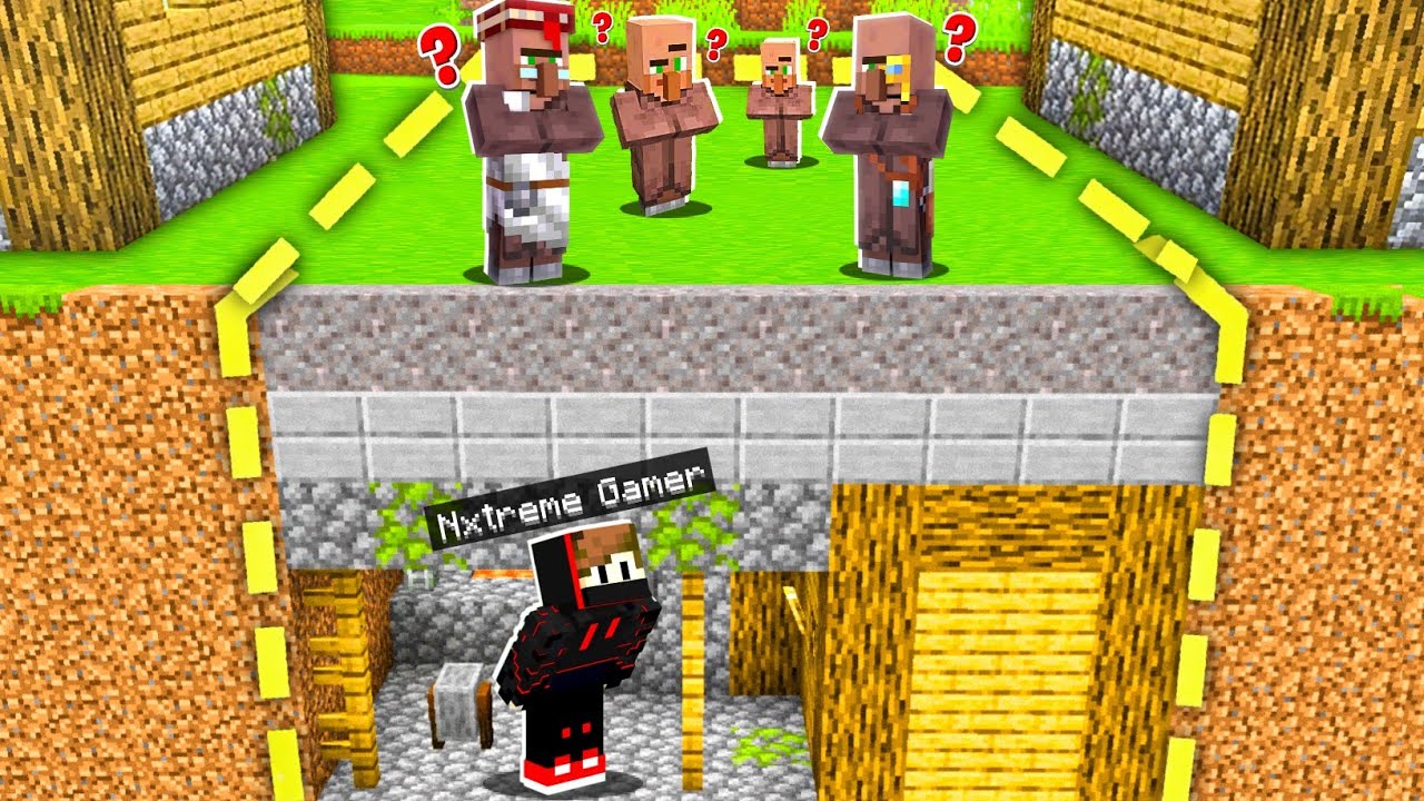 I Made A Secret House Under the Village to Troll the Villagers - YouTube