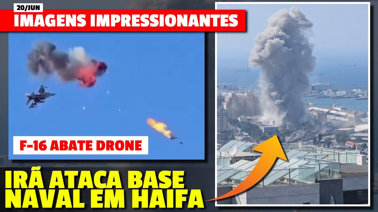 Irã ataca base naval israelense em Haifa / Vídeo IMPRESSI0NANTE: Caça F ...