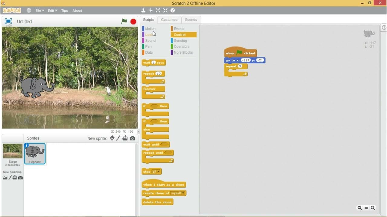 Lesson 3.1 Elephant underwater - Changing the costumes - Scratch ...