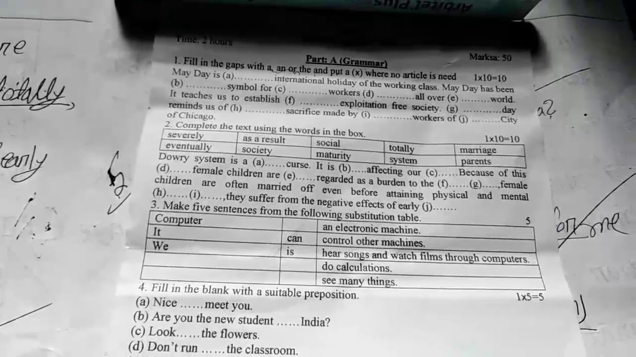 English 2nd Paper For Class 6 YouTube english-2nd-paper-for-class-6-youtube