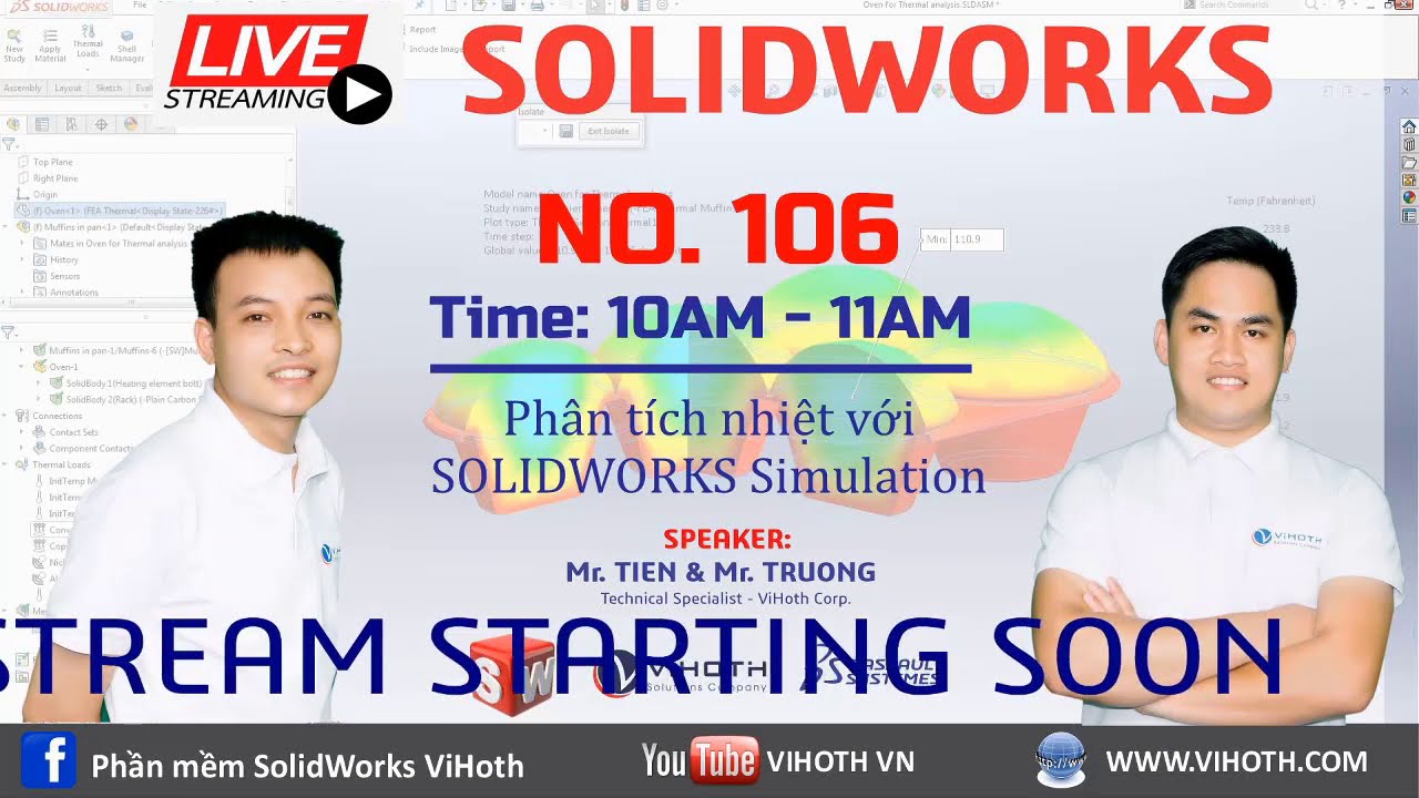 No 106: Hướng dẫn Phân tích nhiệt với SOLIDWORKS Simulation - YouTube