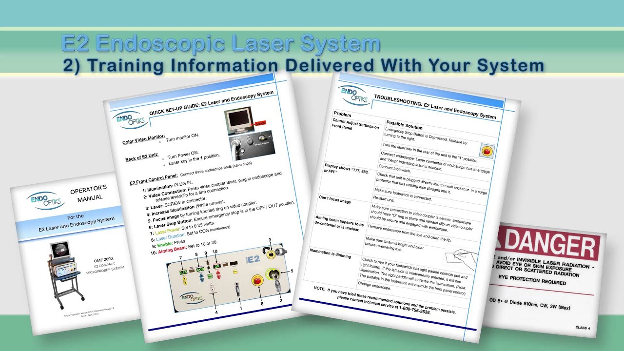 2 - Documents included with the E2 Laser Endoscopy System - YouTube