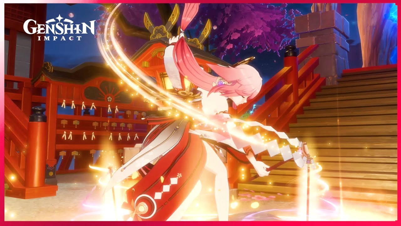 Genshin Impact Cutscene: Miko's Ritual | Yoimiya Story quest - YouTube