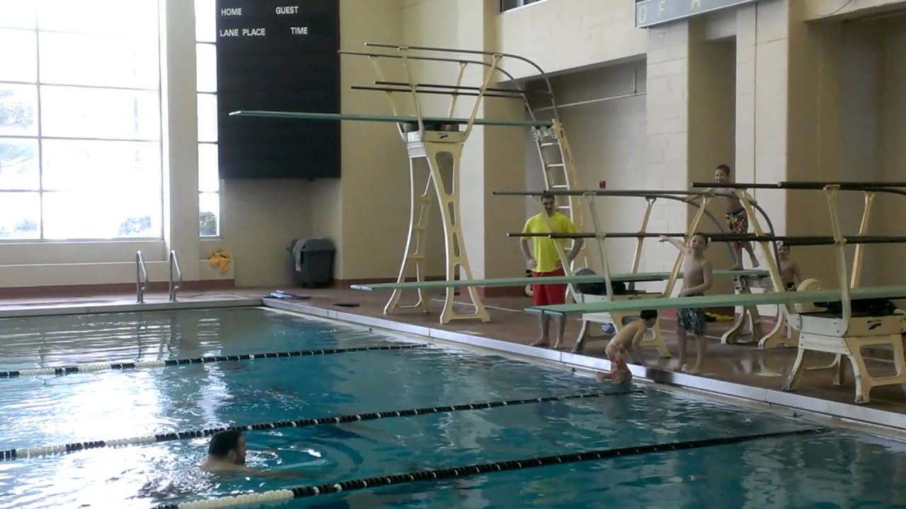 Boys jumping off the diving board again. - YouTube