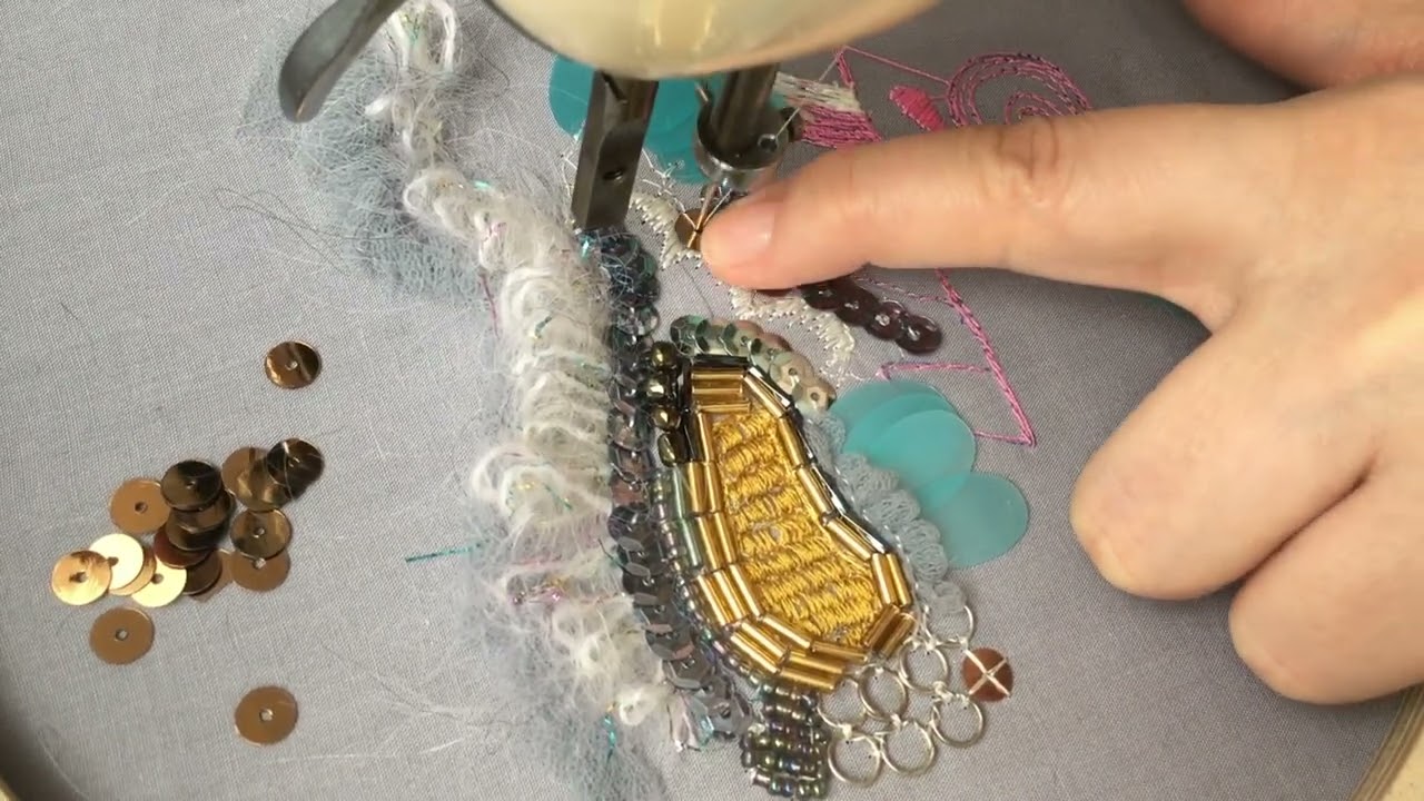 Sequin embroidery on a simple sewing machine - YouTube