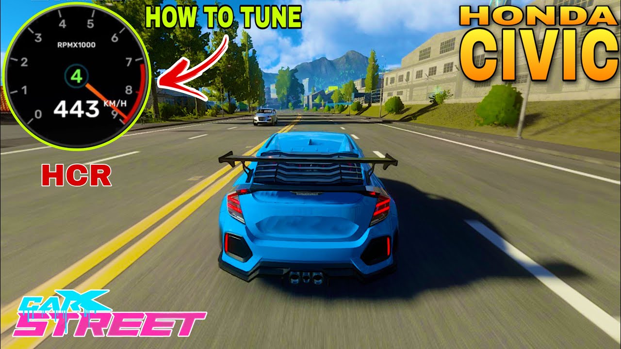 🔴Carx Street HCR Honda Civic Type-R 443 km/h Speed Tuning Gameplay ...