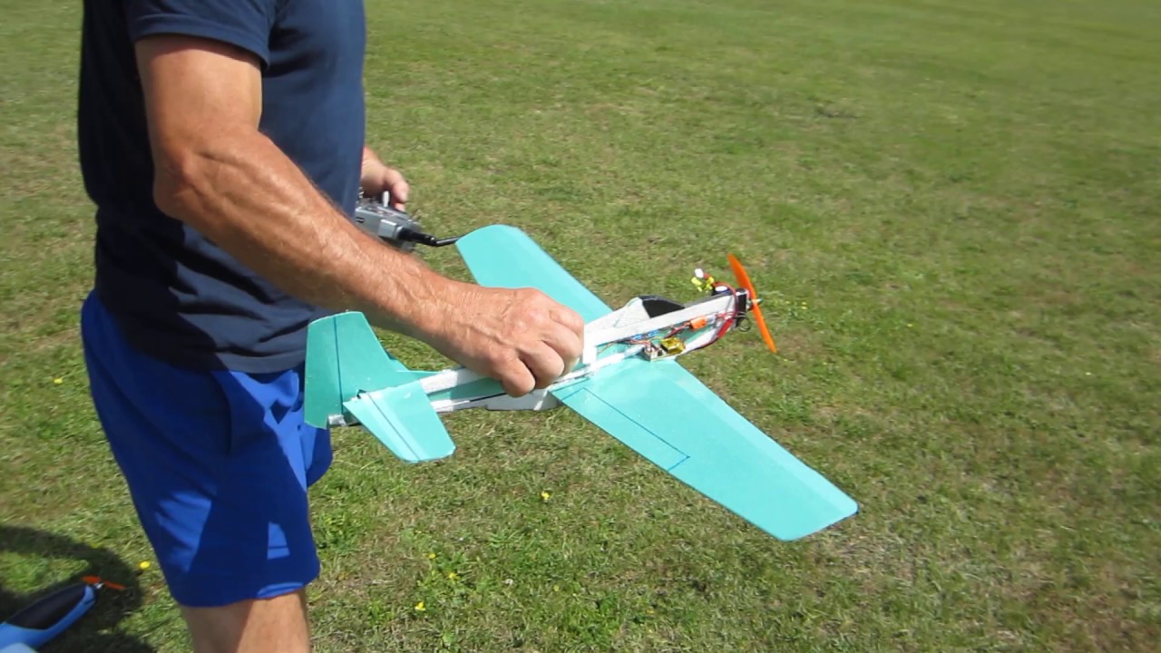 Mini Mustang rc plane 3 mm depron - YouTube
