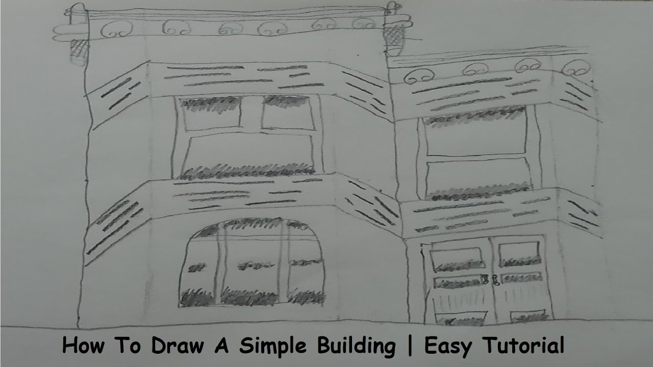 How to Draw a Simple Building | Easy Drawing | Tutorial 1 - YouTube
