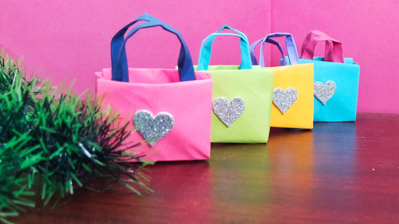 How to make cute paper bags || Easy origami bag || DIY gift bags ...