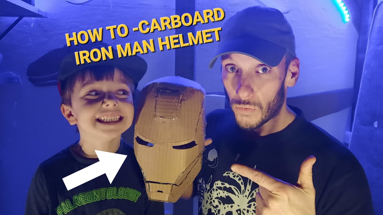 HOW TO- DIY CARDBOARD IRON MAN HELMET DIY SUPER EASY AND BASIC - YouTube
