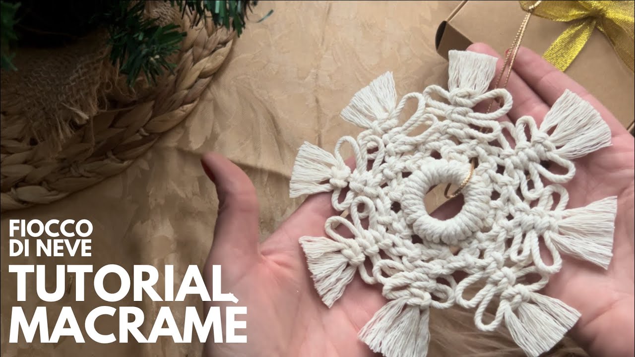 Fiocco di neve macramè tutorial - YouTube