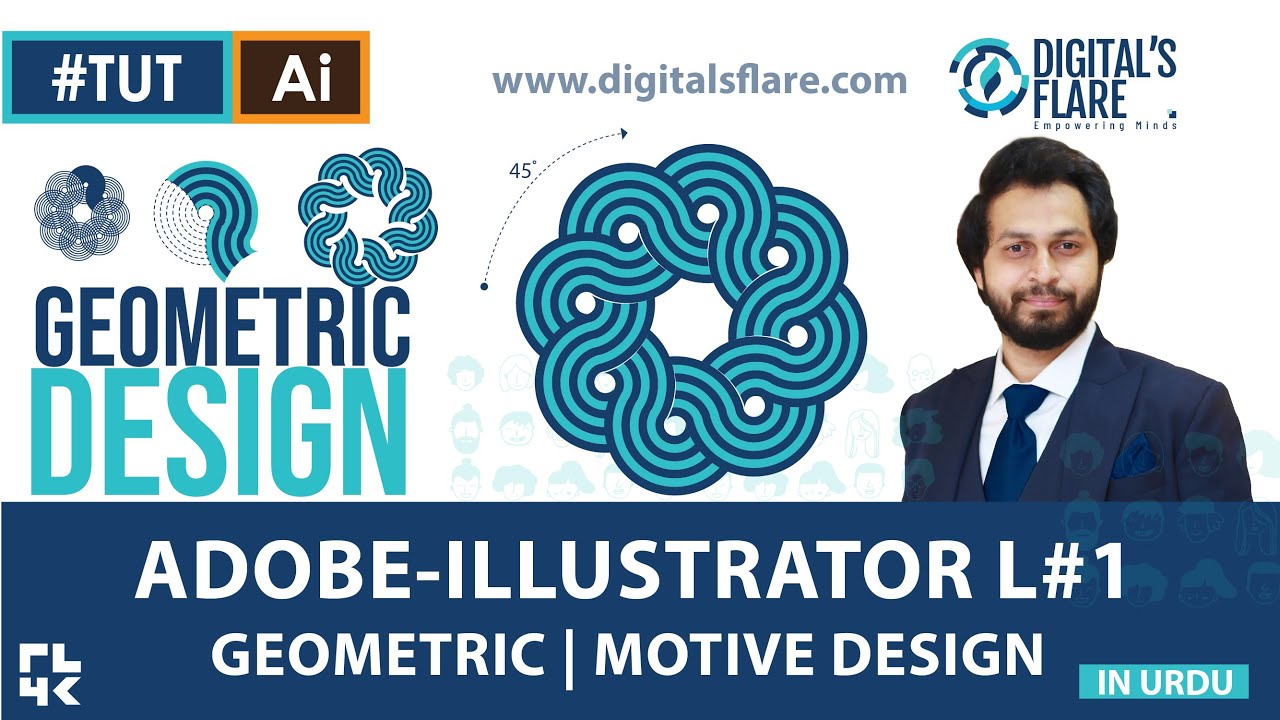 ADOBE ILLUSTRATOR L#1 GEOMETRIC MOTIF DESIGN | URDU | HINDI - YouTube