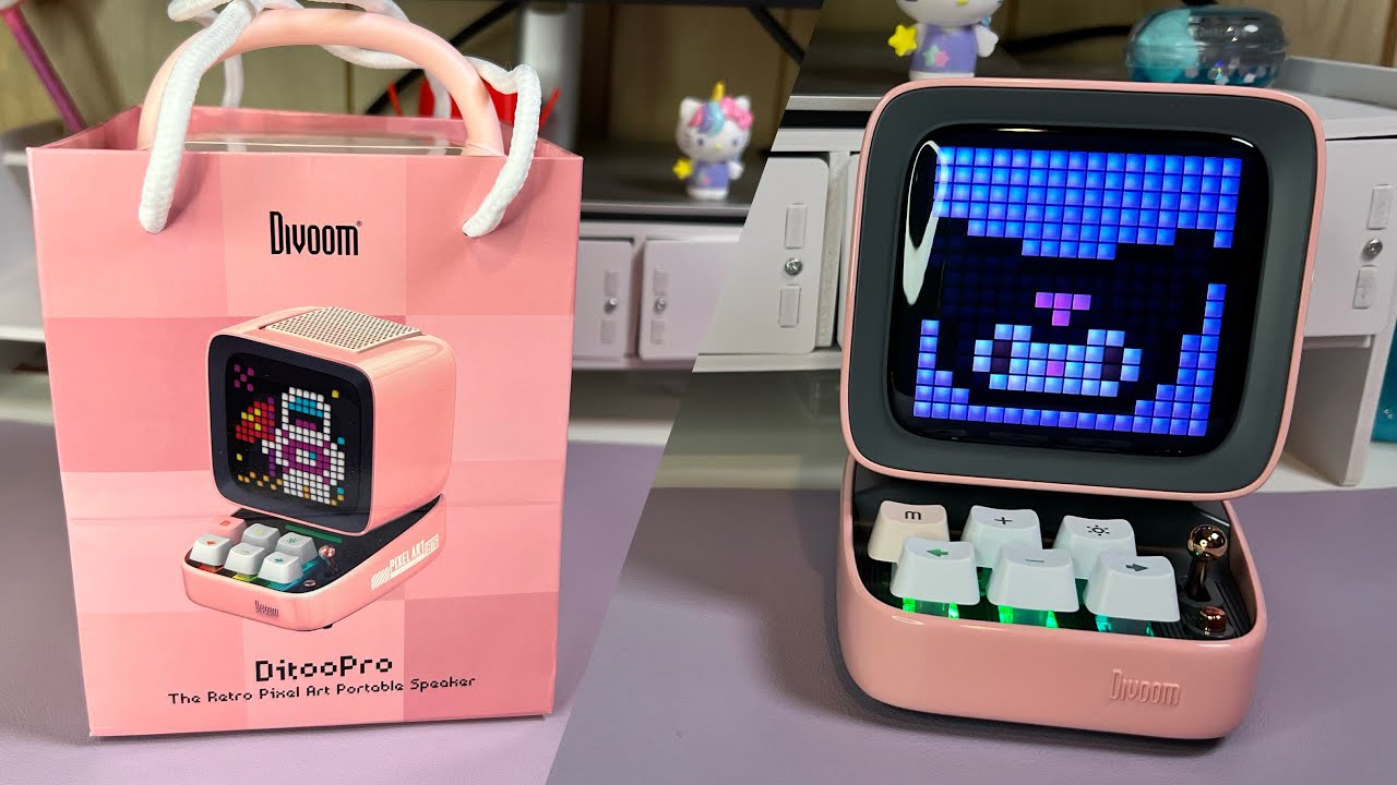Cute Retro Computer Speaker (Divoom Ditoo Pro) - YouTube
