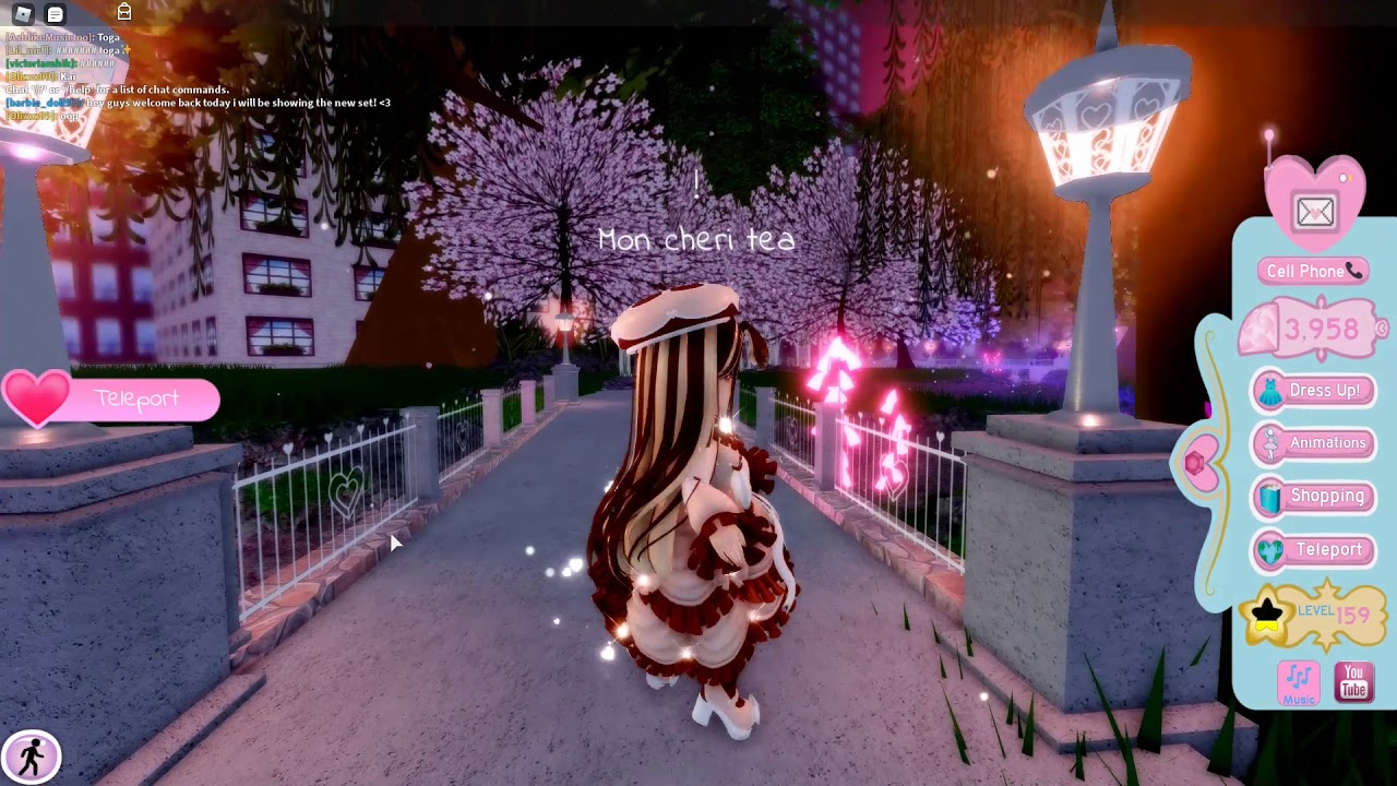 RoyaleHigh- Mon Cheri tea set showcase - YouTube