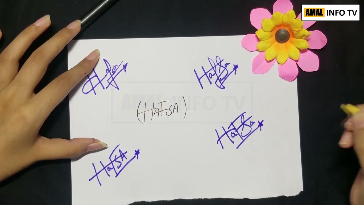 Hafsa Name Signature - Handwritten Signature Style for Hafsa Name - YouTube