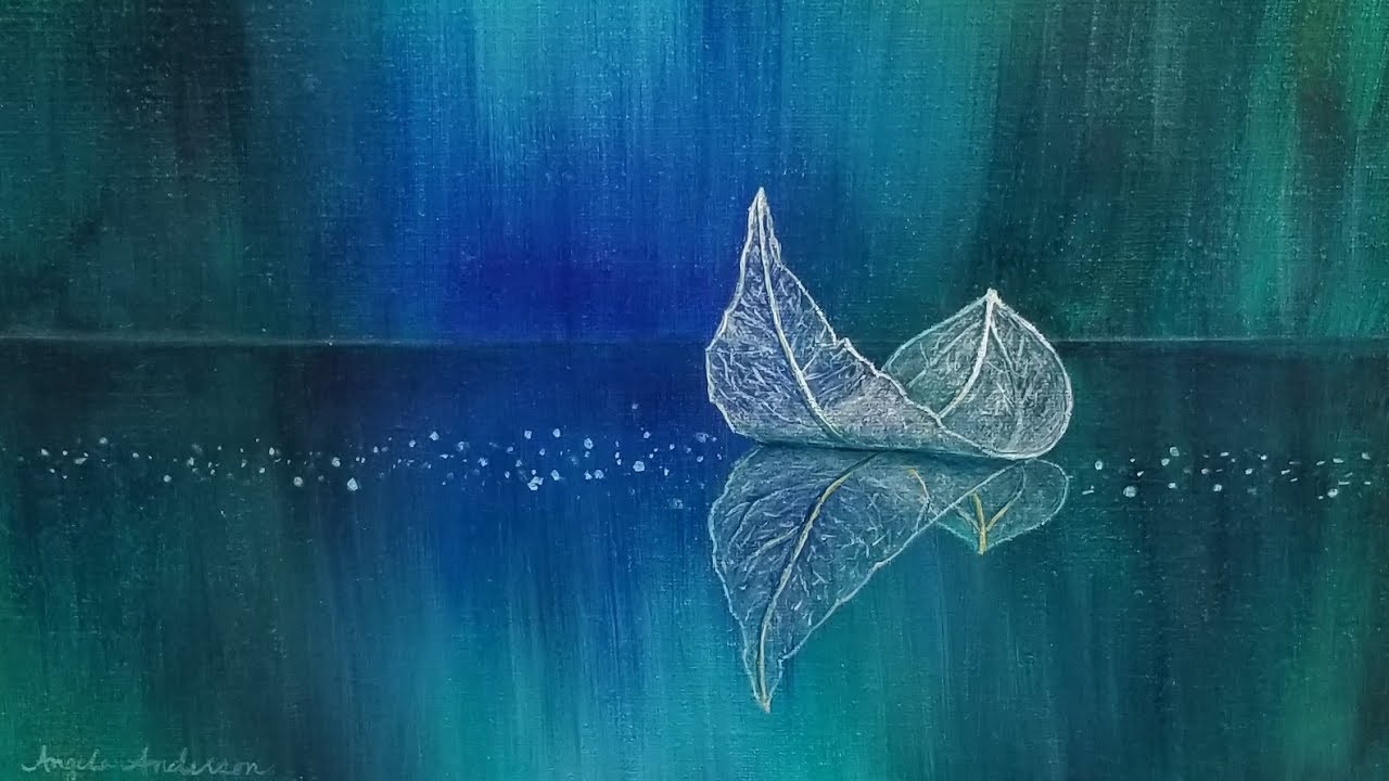 Leaf Reflection on Water Acrylic Painting LIVE Tutorial - YouTube