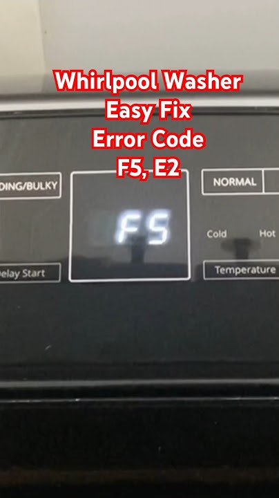 How to fix Whirlpool Error F5,E2. #whirlpool #washers - YouTube