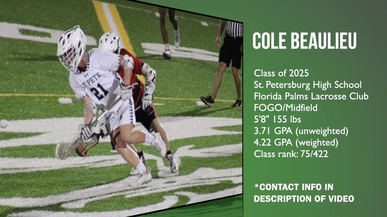 Cole Beaulieu (Class of 2025) 2023 Spring Lacrosse Highlights - YouTube