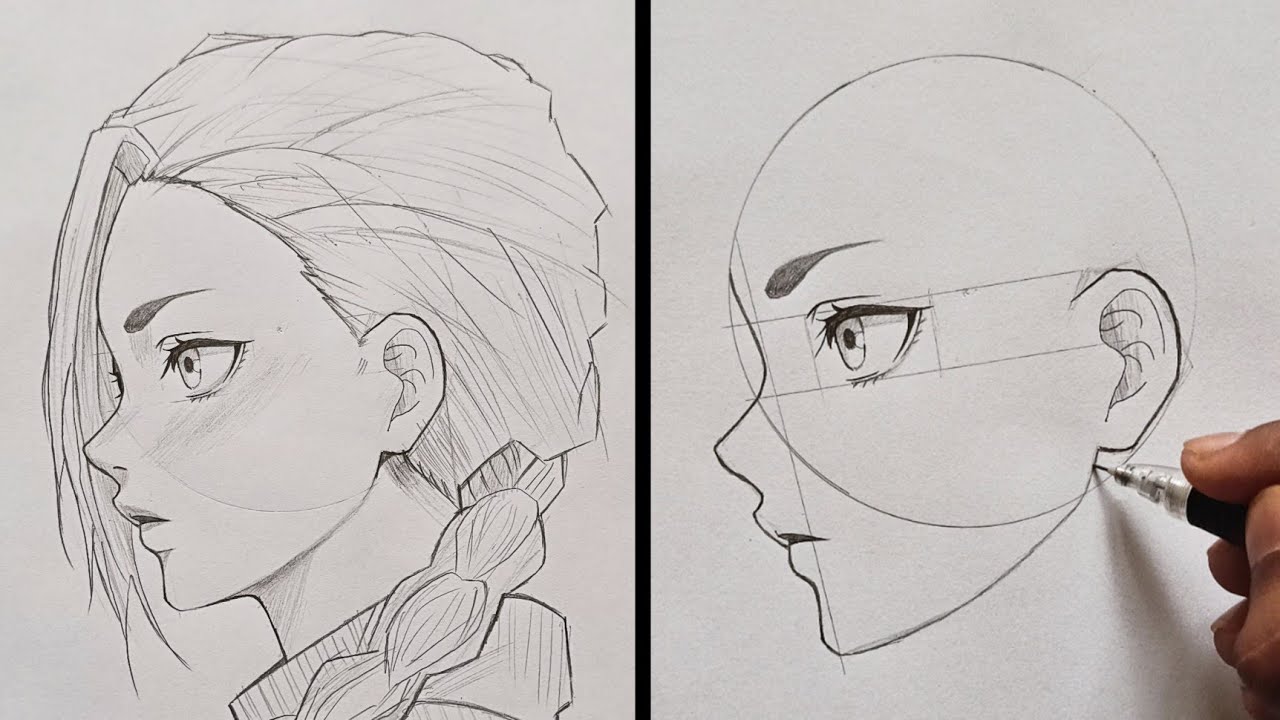 How to Draw Anime Face (SIDE VIEW) - YouTube