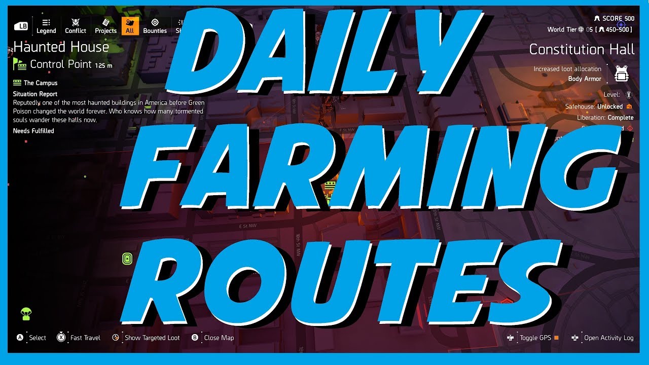 The Division 2 Open World Farming Routes | The Mast Route | Materials ...