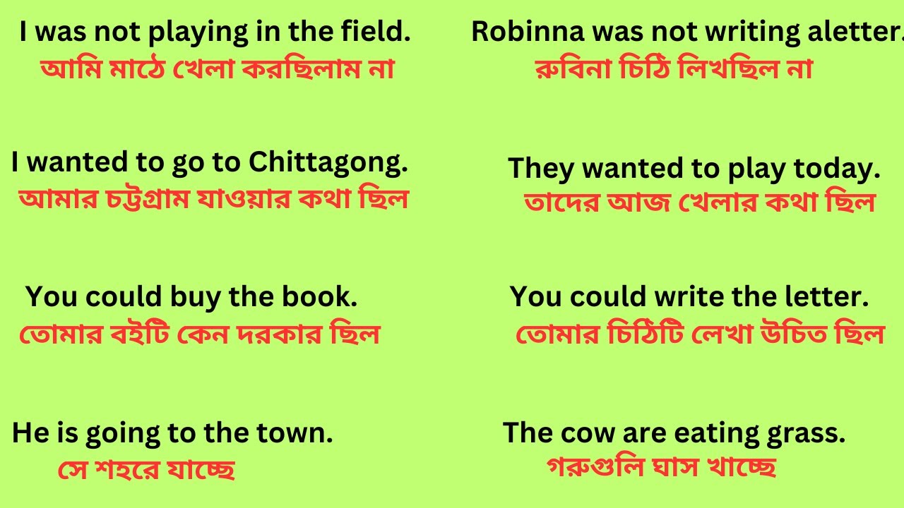 Learn The Bengali Meaning Of English Sentences 