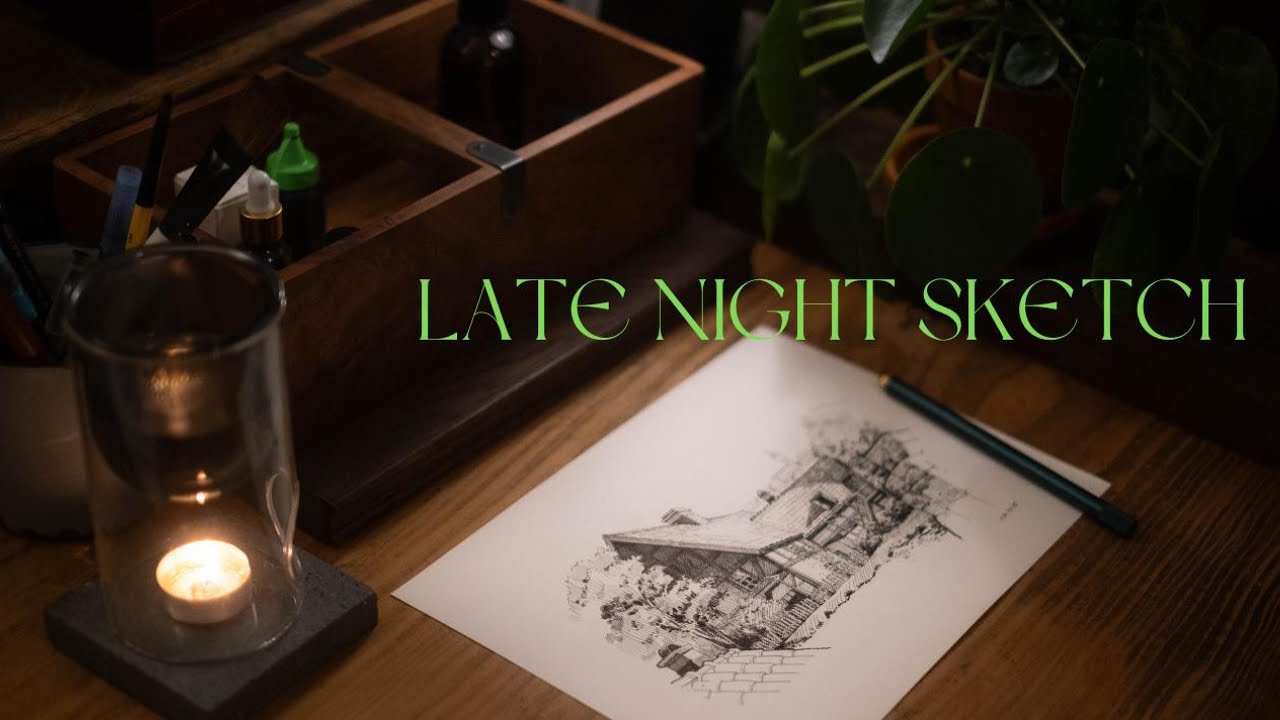 Drawing alone late at night | Art process - YouTube