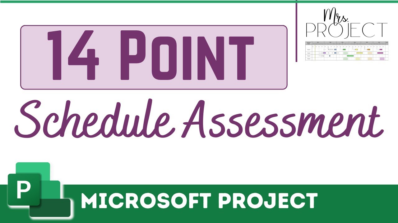 Schedule Health Assessment - MS Project - YouTube