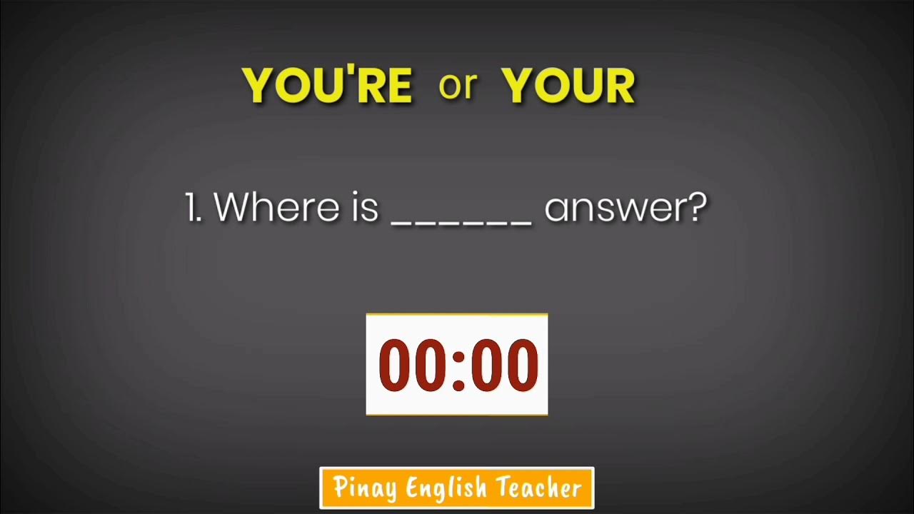 YOU'RE vs YOUR - IT'S vs ITS (QUIZ) || Homophones || Commonly Misused ...