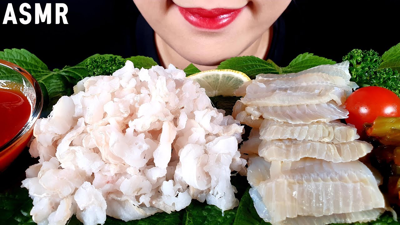 ASMR raw eel & fermented stingray 아나고회, 홍어회 먹방 Eating Sounds Mukbang No ...