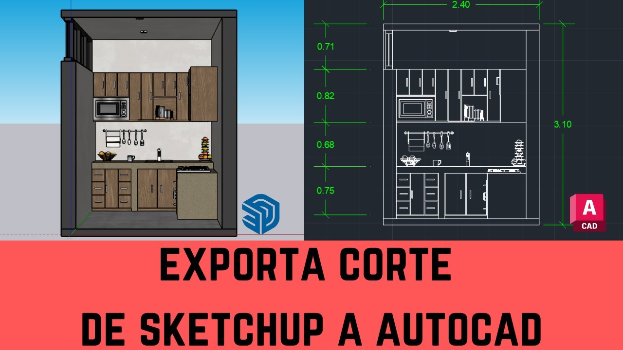 EXPORTAR CORTES de SketchUp a AutoCad 2D - YouTube