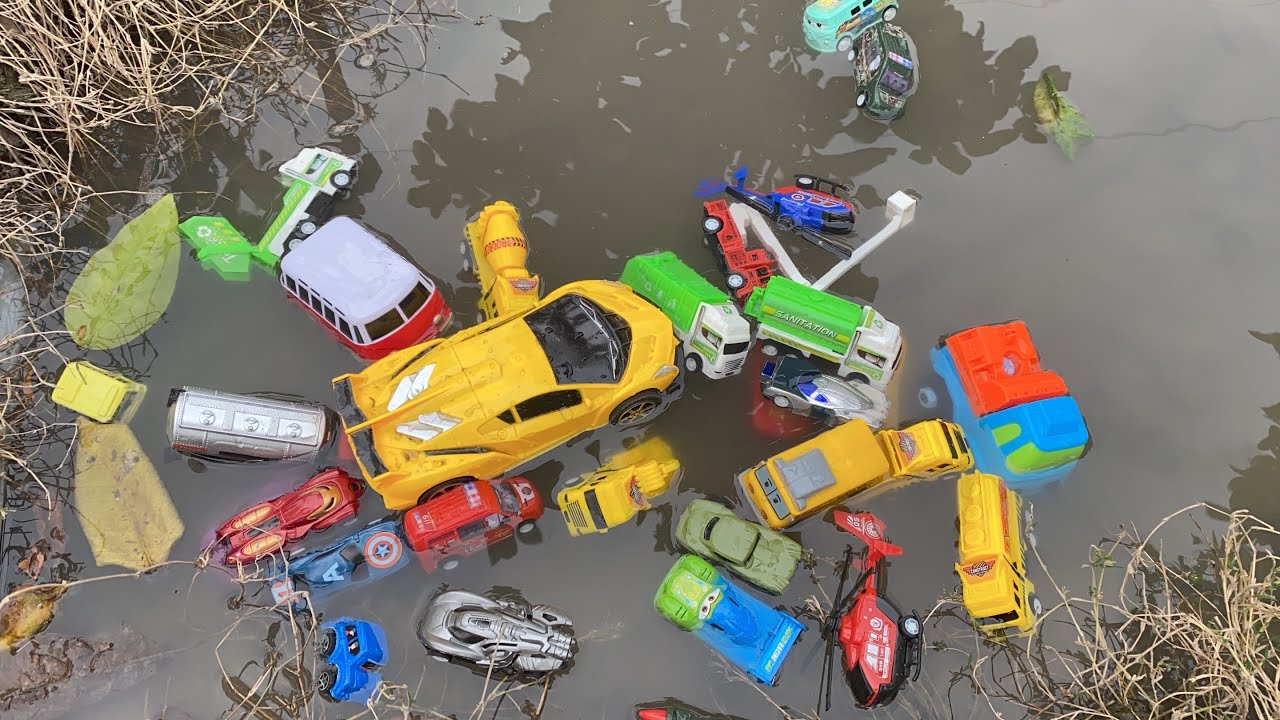 Find Many Toy Cars Under The Water - YouTube
