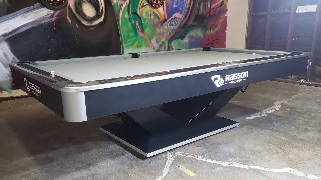9ft Rasson Victory Pool Table with Simonis Grey - YouTube