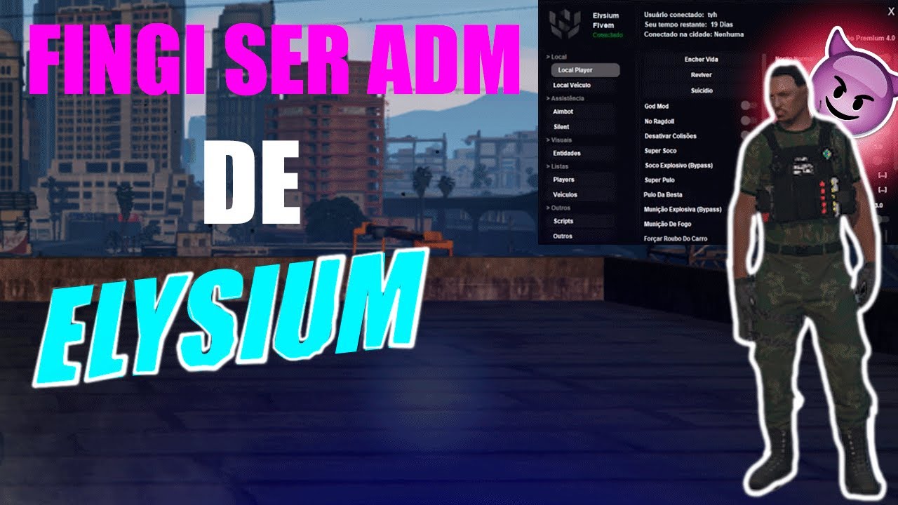 FINGI SER ADM NO FIVEM DE ELYSIUM MENU - O MELHOR MOD LEGIT - YouTube