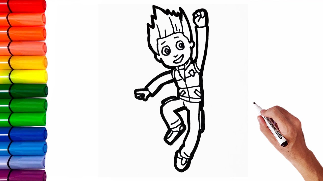 Drawing and Coloring Ryder - Paw patrol || How to draw Ryder easy step ...