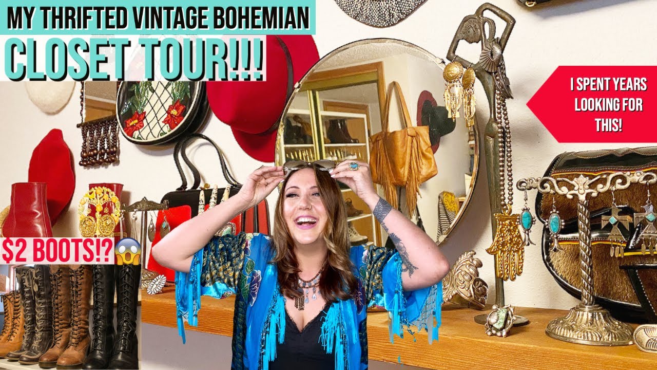 MY THRIFTED BOHO CLOSET ROOM TOUR! | A Look Inside My Thrifted Wardrobe ...