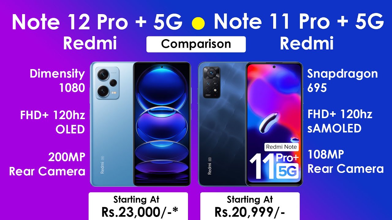 Redmi Note 12 Pro + 5G Vs 11 Pro + 5G Comparison | Dimensity 1080 Vs SD ...