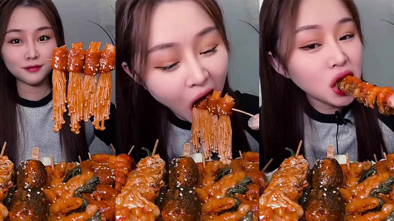 ASMR CHINESE FOOD MUKANG EATING SHOW #45 다양한 음식 고기 중국먹방쇼 中国 モッパン 咀嚼音 肥肉 ...
