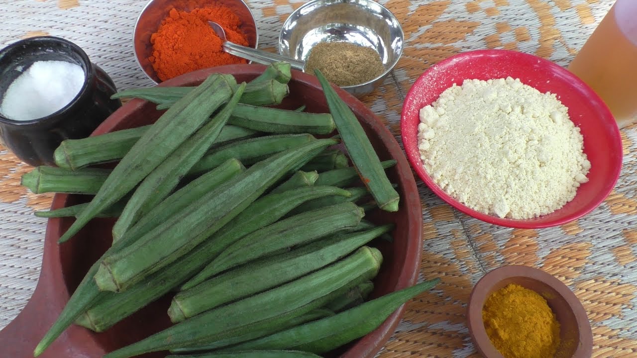 village style Cooking vendakkai fry in tamil / Cooking By Village food ...